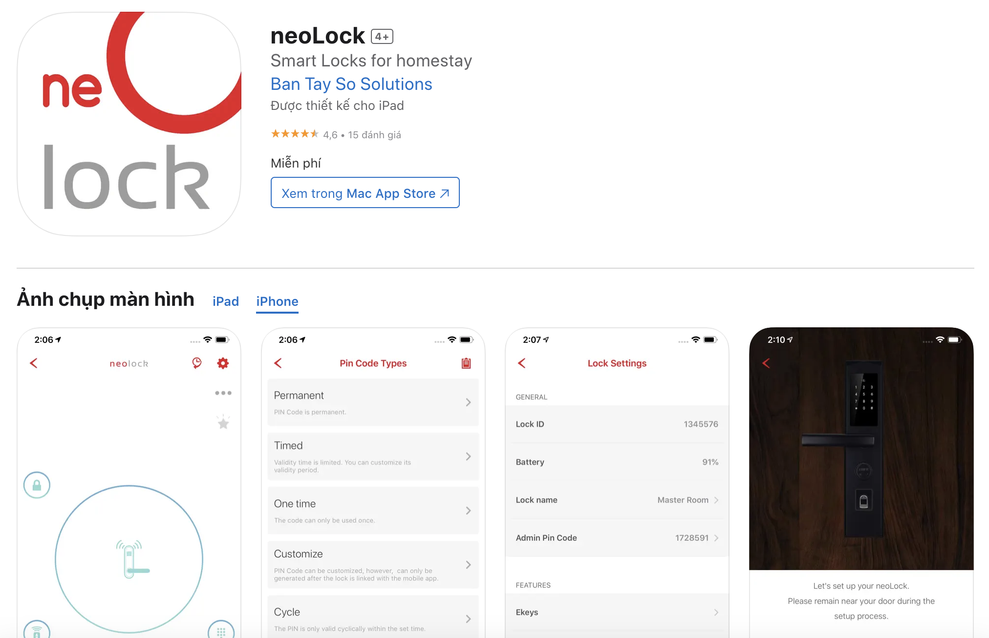 Develop neolock smart lock application - Blockchain and software development company Vietnam